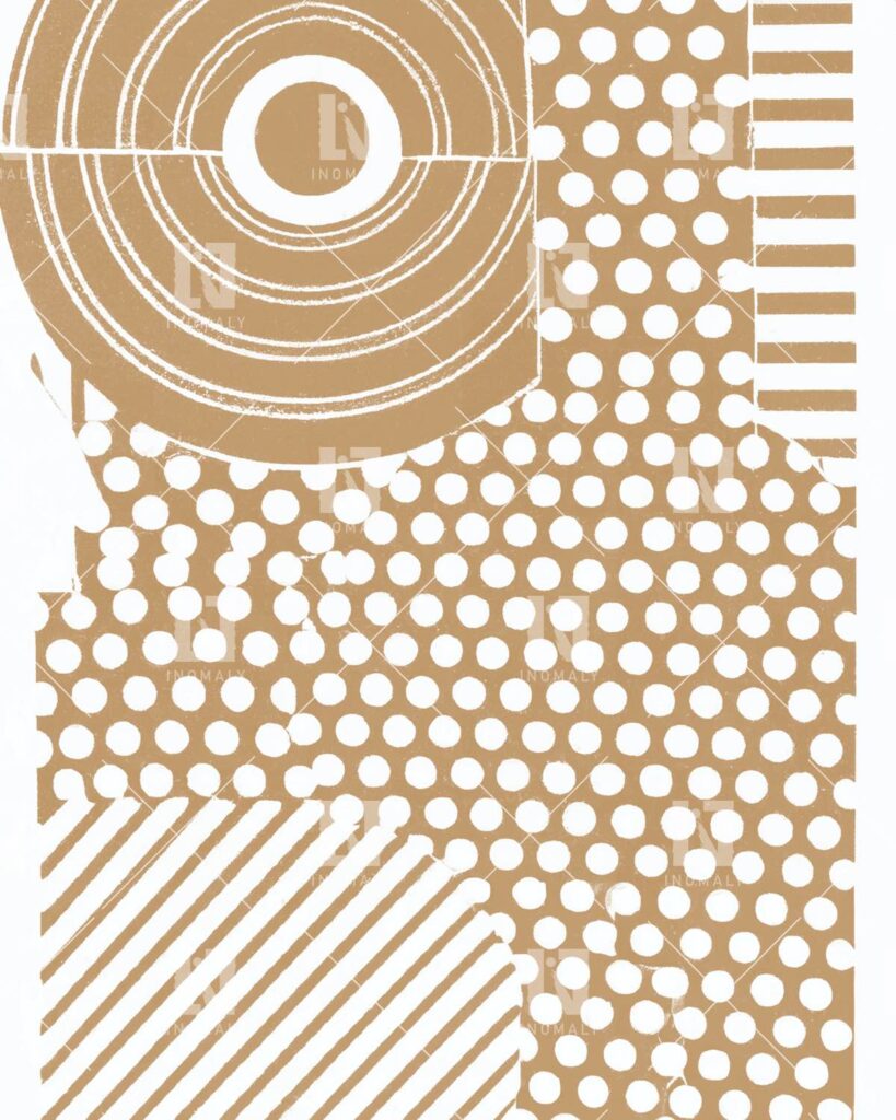 Abstract Art Print - Alpha Pattern 022 Tan