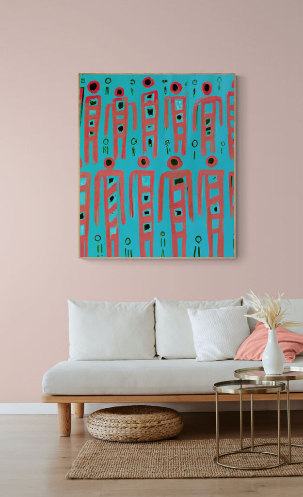 Abstract Art Print - Pink Bodies