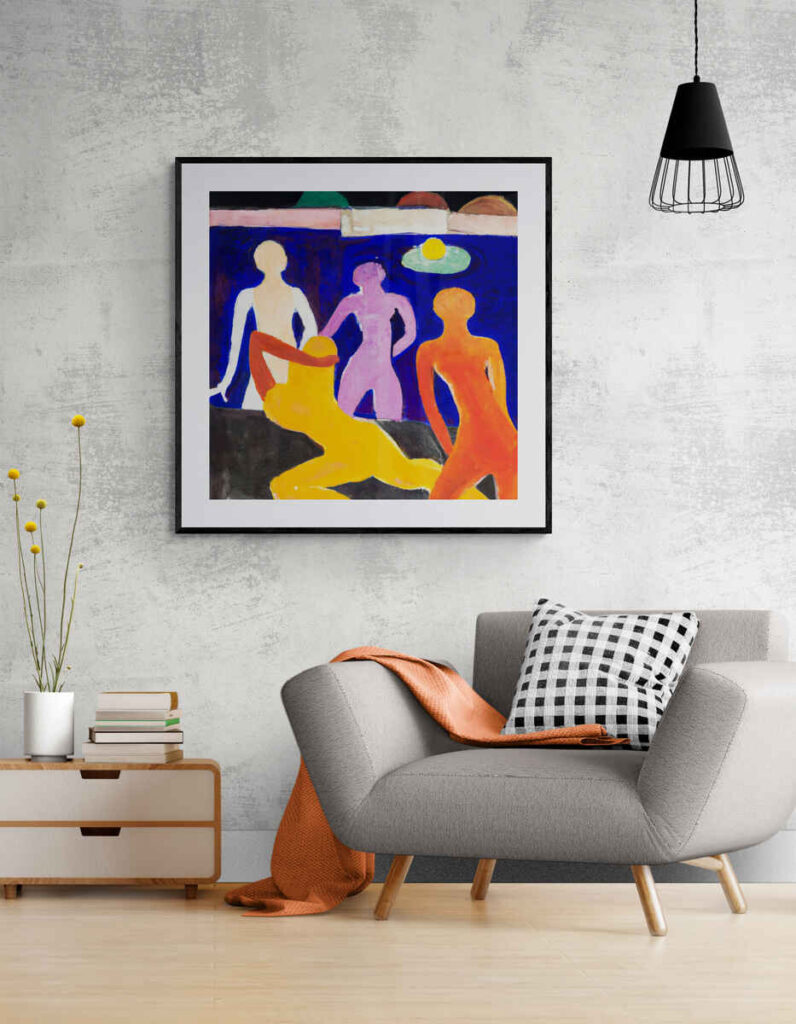 Abstract Art Print - Yellow Light District - Wall Art Print