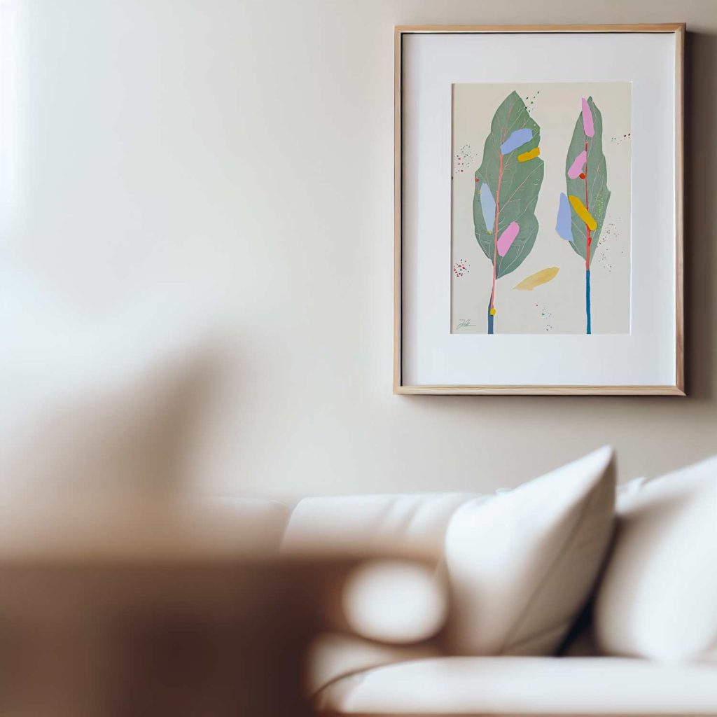 Paint on Gum Leaves - Abstract Eucalyptus Art Print - Australia