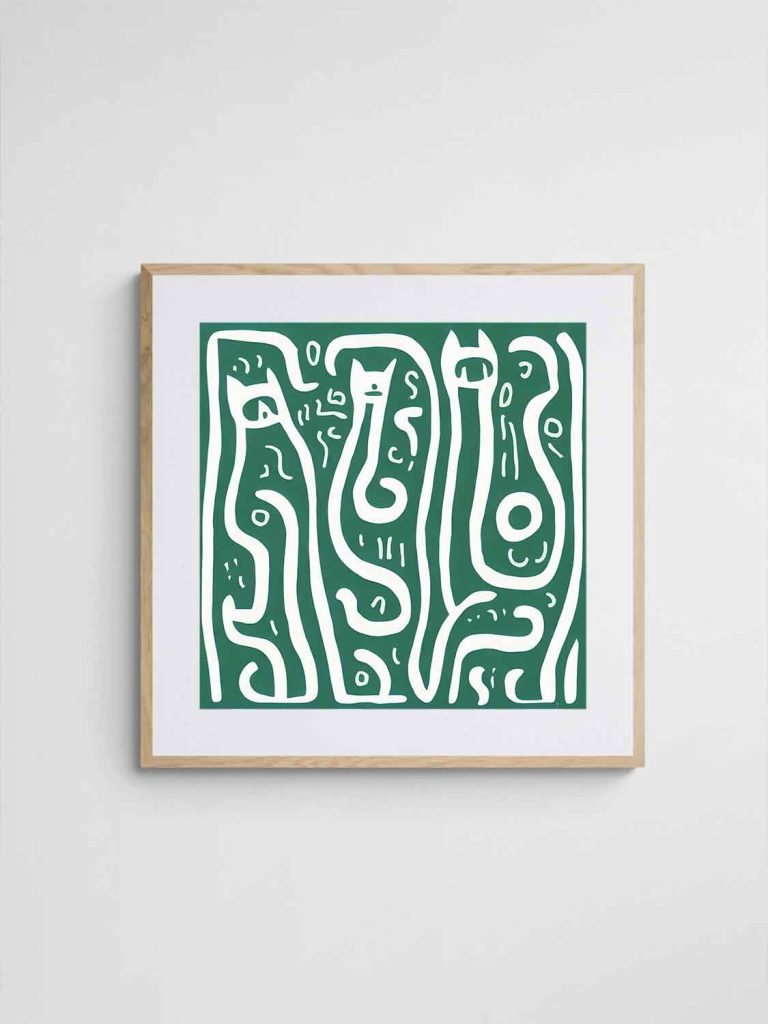 Abstract Lithograph Print - Phantom Feline - Inomaly Australia