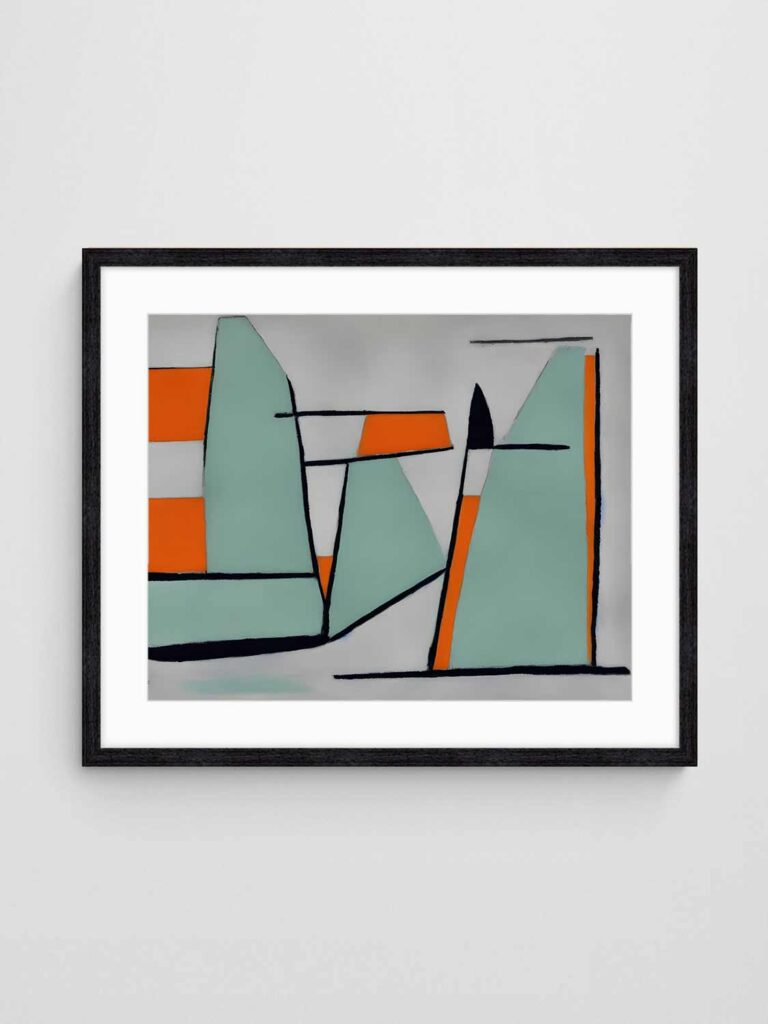Sailboats 032 - Simple Modern Geometric Abstract Art