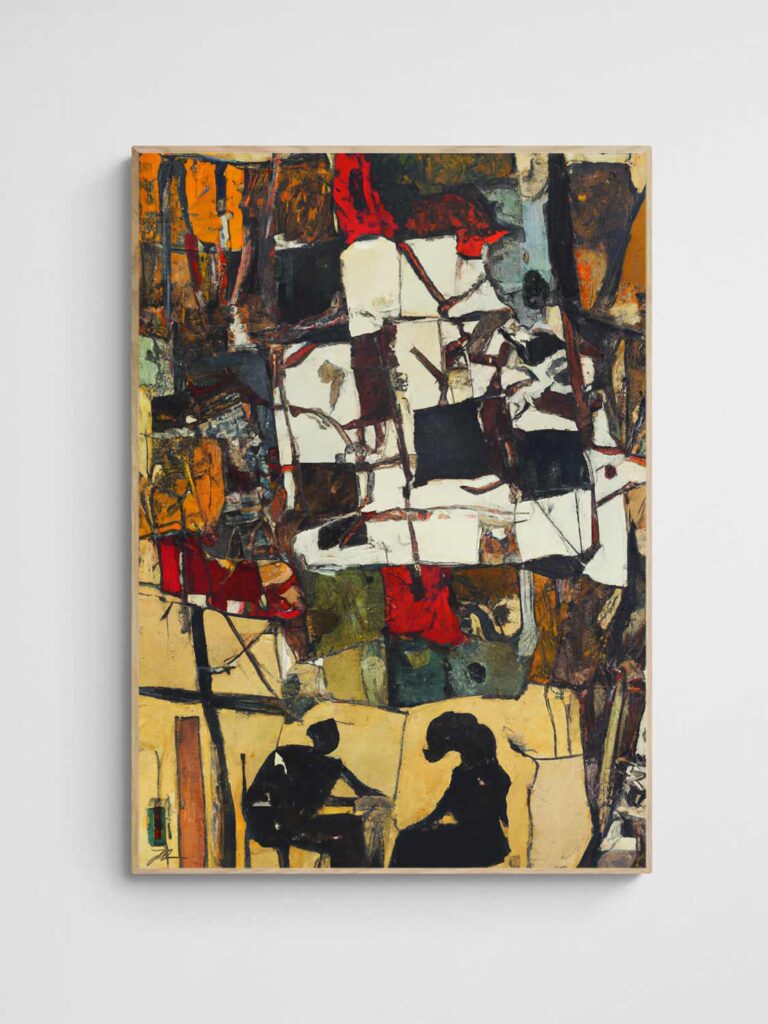 Deep in Conversation - Abstract Expressionist Art Print