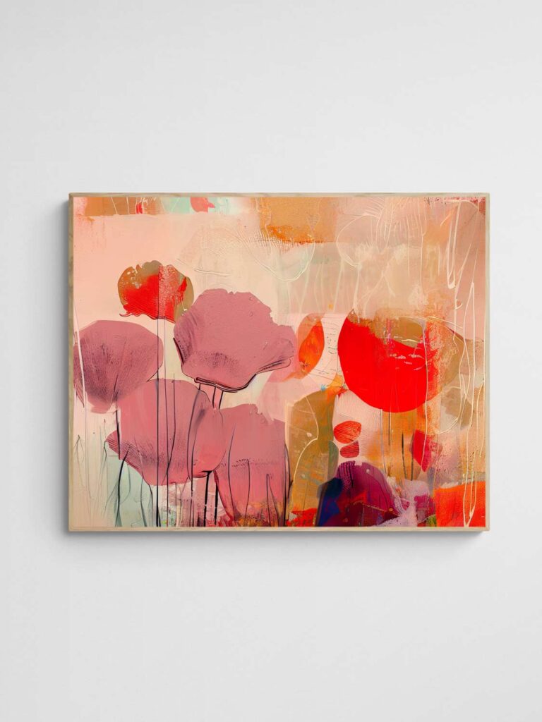 Tasmanian Poppy Fields 2 - Abstract Floral Landscape Art